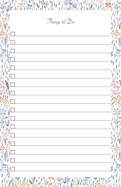 Things to Do Notepad with Lines – JJ Paperie & Co