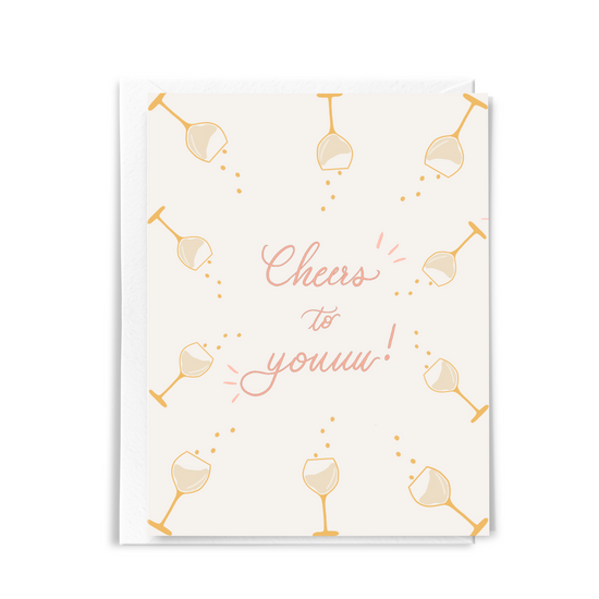 Cute Congratulations Card - Cheers to You Greeting Card - JJ Paperie & Co