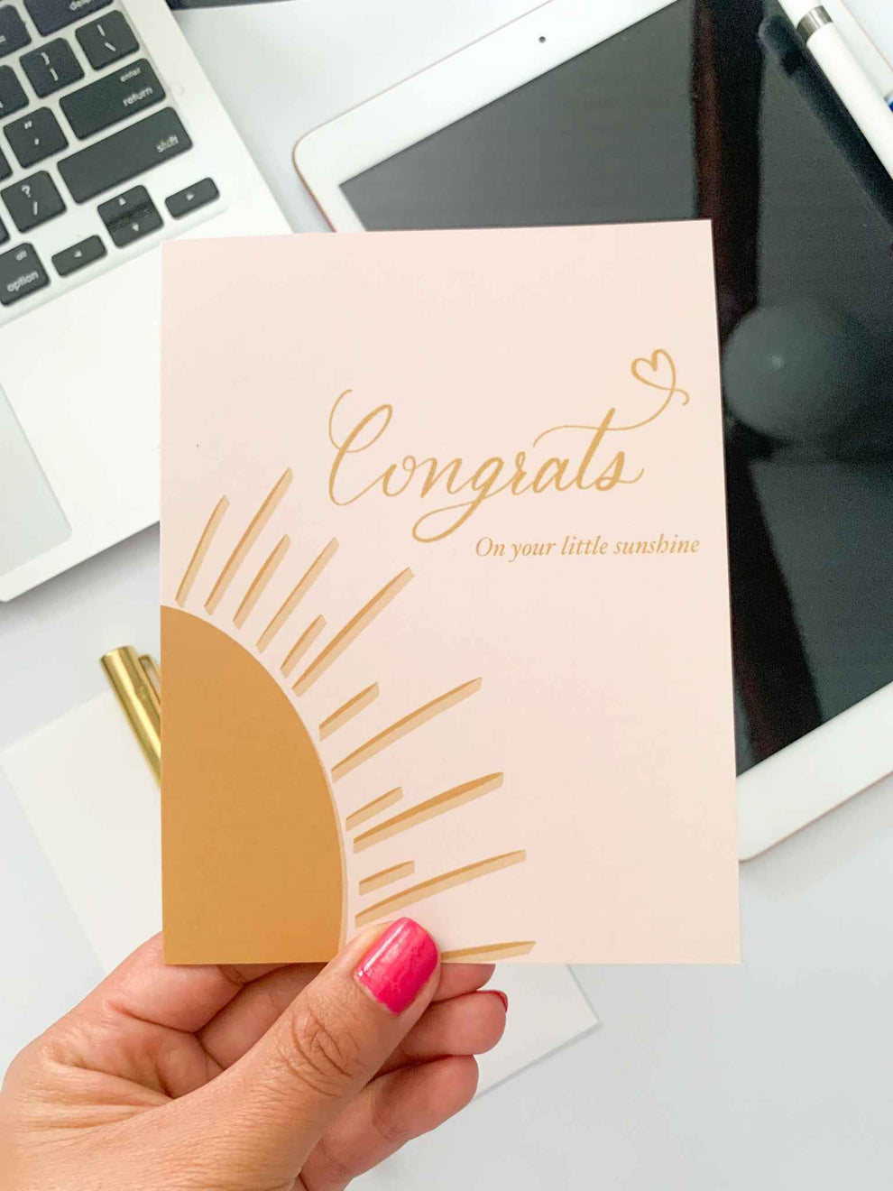 Cute New Baby Card - Congrats on Your Little Sunshine Card - JJ Paperie ...